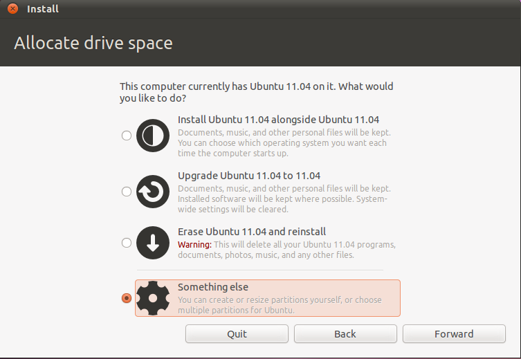 Manual Disk Partitioning Guide For Ubuntu 1104
