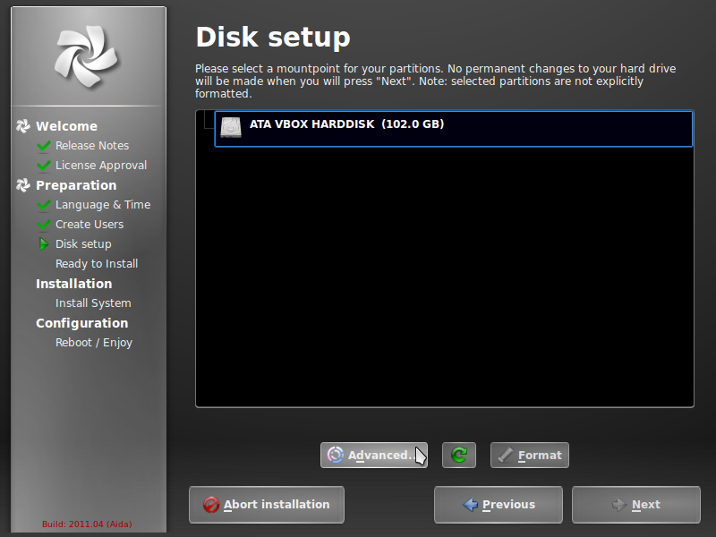 GPT disk partitioning guide for Chakra 2011.4 | LinuxBSDos.com