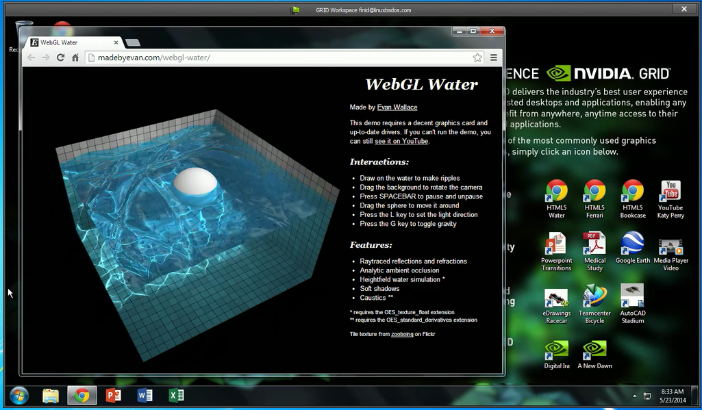 Test driving NVIDIA GRID Workspace (Windows client). Linux client is in ...