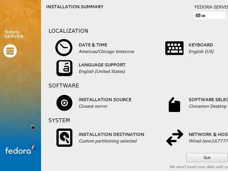 How to install Fedora 21 Workstation Cinnamon on a Btrfs filesystem ...
